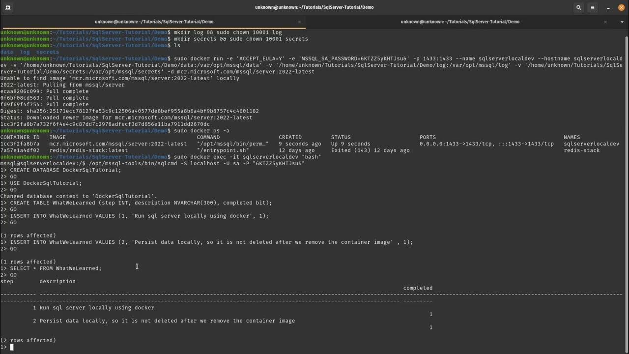 Install SQL Server locally on Ubuntu Using Docker - YouTube