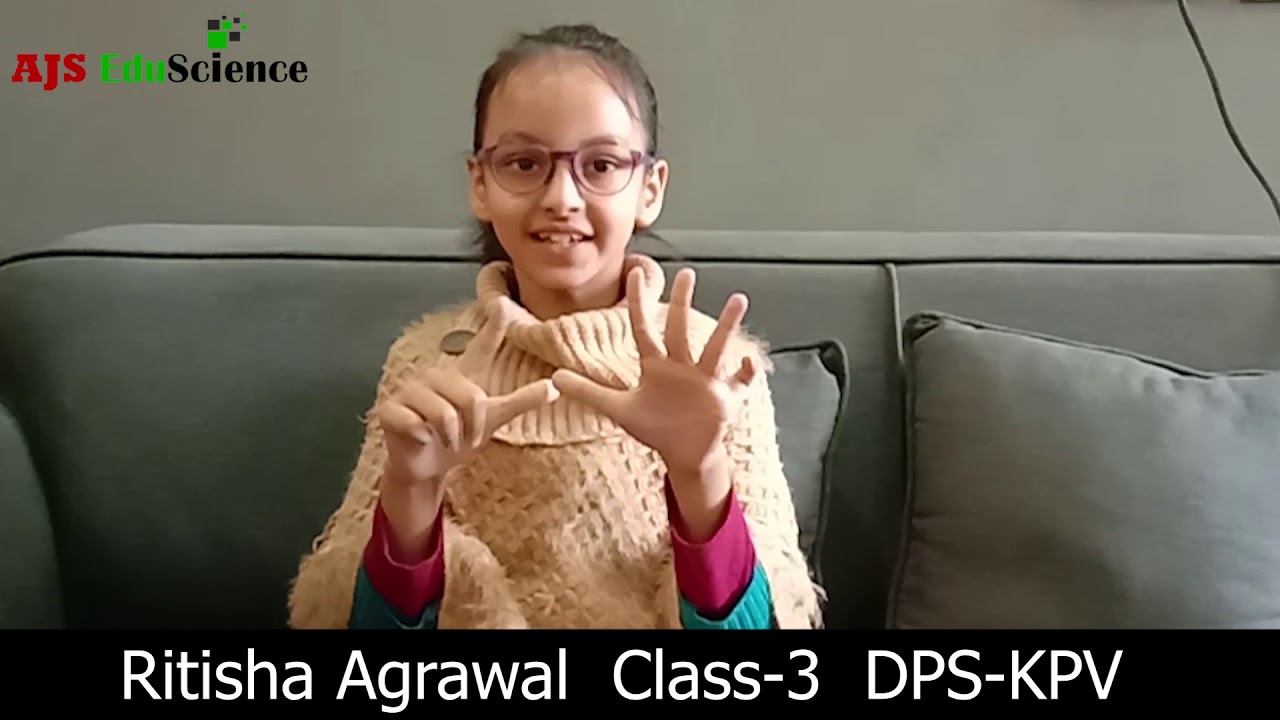 Finger Maths - Demo of Ritisha Agrawal Class-3 DPS-KPV - YouTube