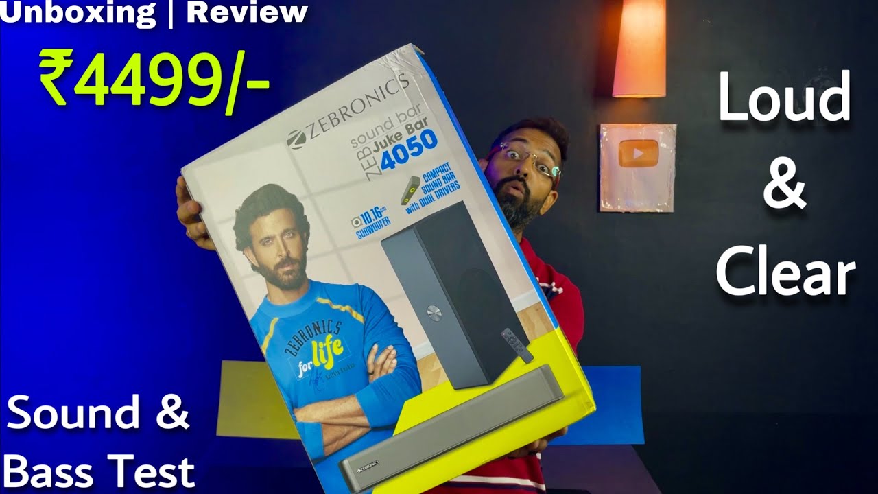 ZEBRONICS JUKE BAR 4050 compact soundbar with subwoofer, Loud & Clear ...