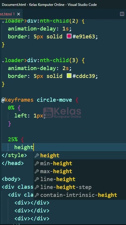 Membuat Loader Animasi Html Css Coding Html Css Kelaskomputeronline
