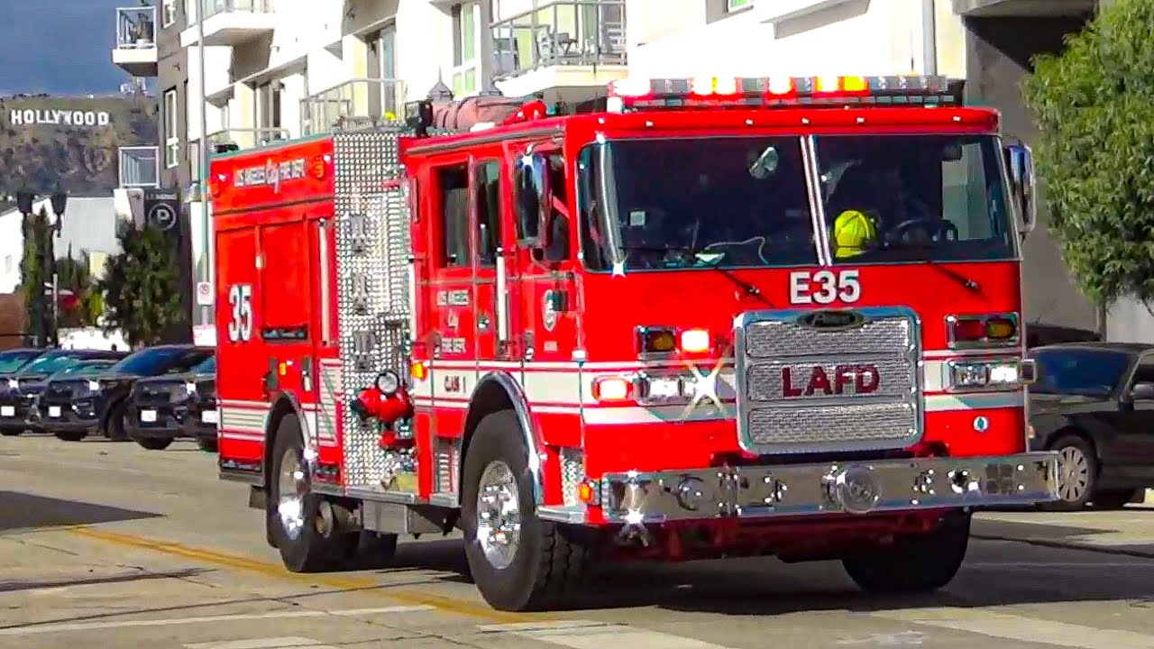 LAFD Engine 35 Responding from Station 27 - YouTube