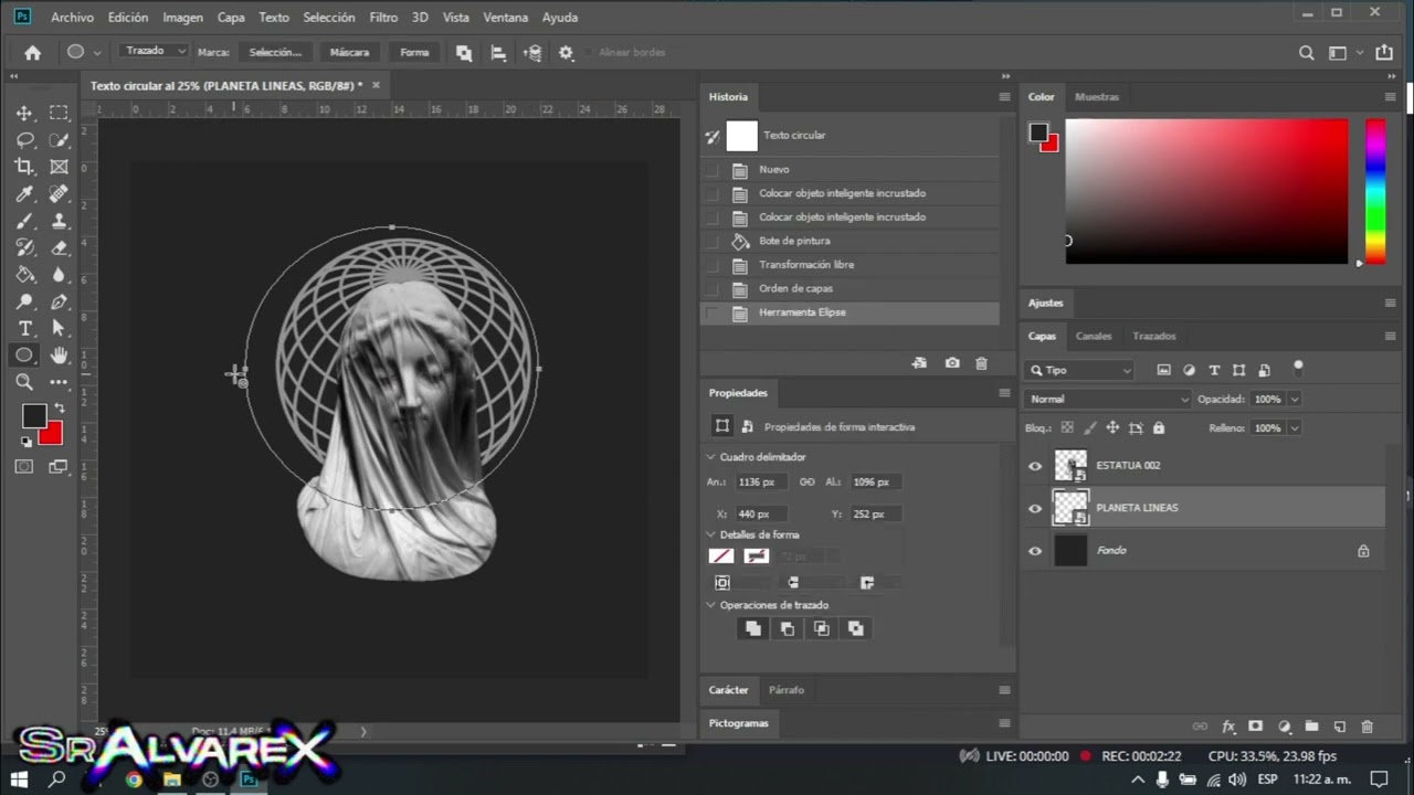 Como poner texto en circulo en photoshop - YouTube