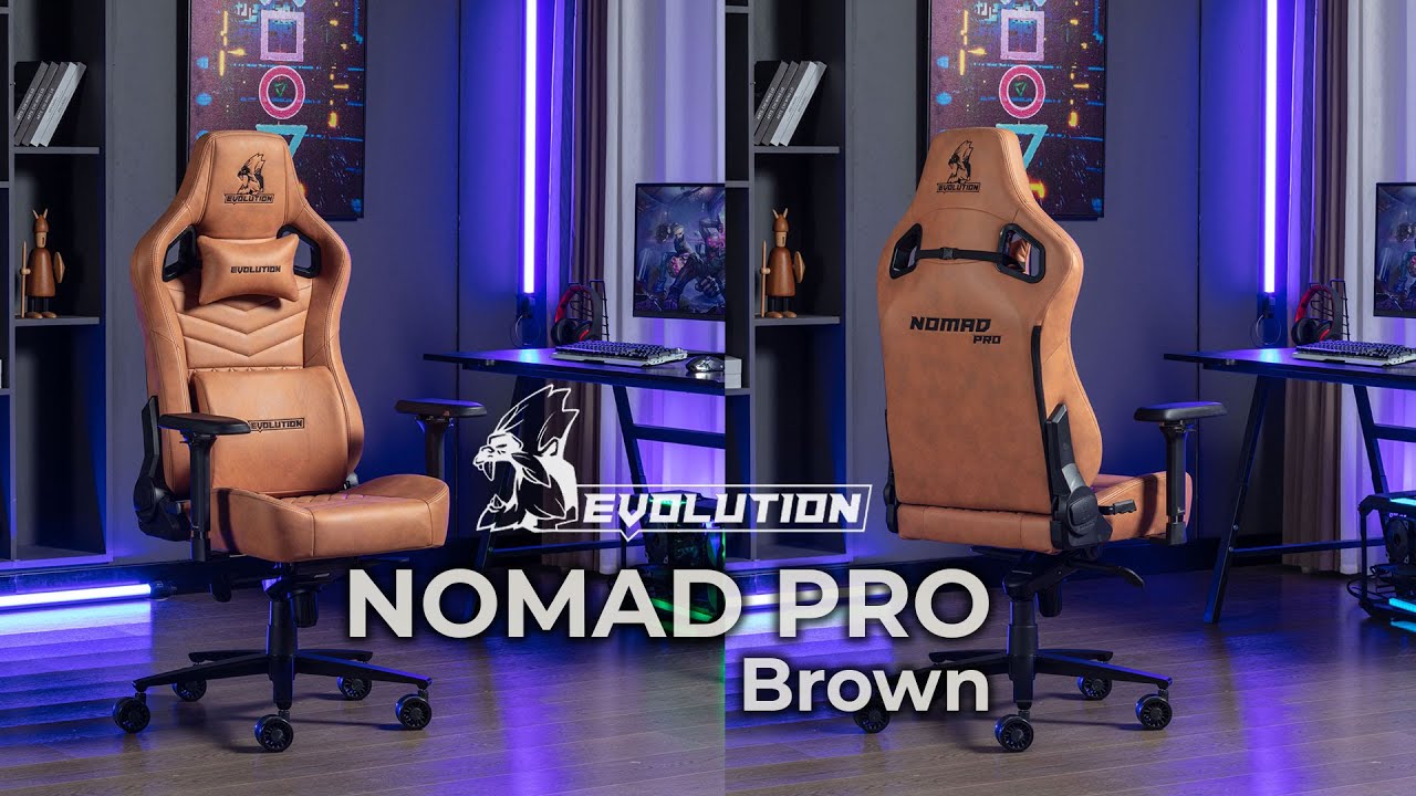 Геймерское кресло EVOLUTION NOMAD PRO Brown / коричневый - YouTube