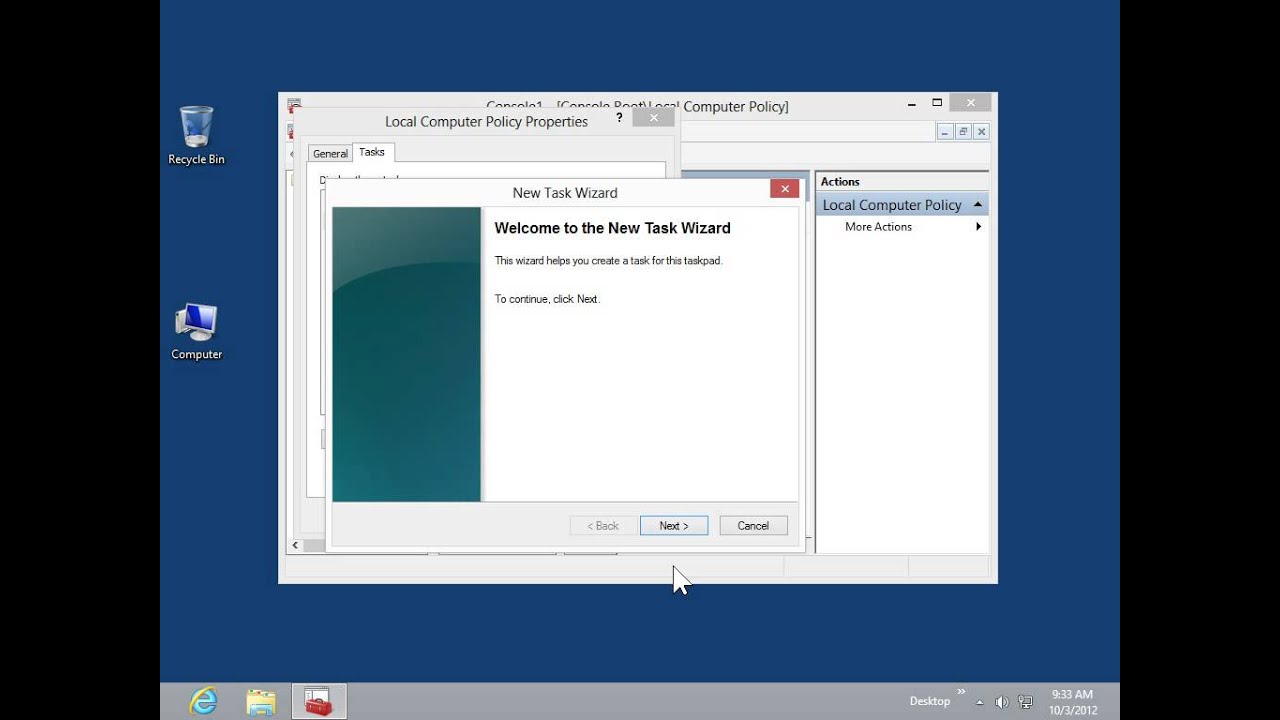Windows 8.0 Professional - Create Tasks for a Taskpad View in a Saved ...