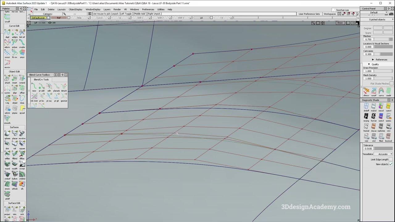Autodesk Alias Tutorials I Q&A 16 - Lexus LF-30 Bodyside 11 - YouTube