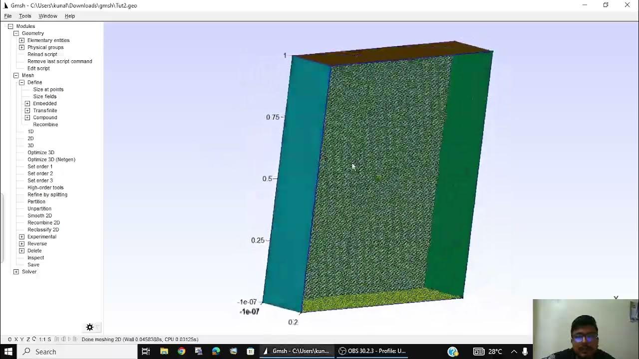 2.3. GMSH: Transfinite + Recombine = Structured Mesh, Refine by ...