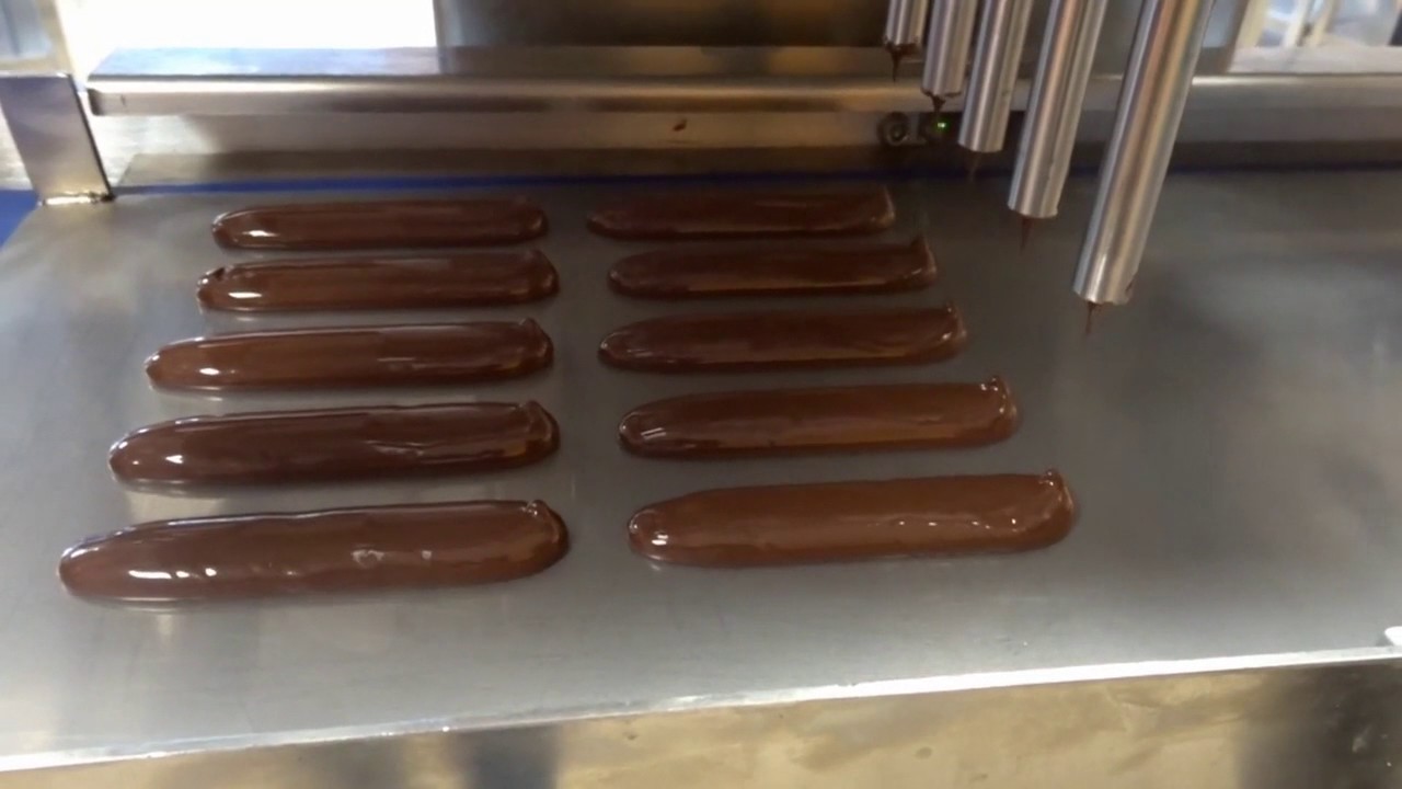Perfect filling in chocolate fingers by Duplica - YouTube