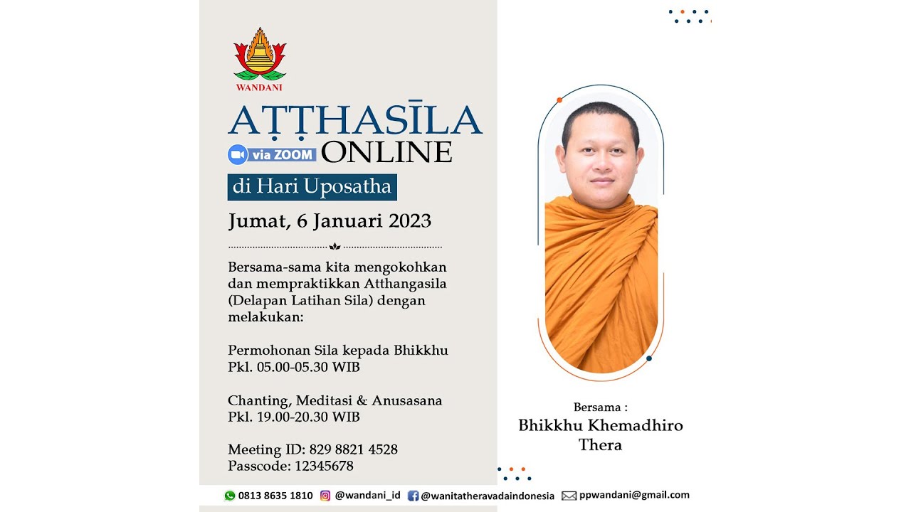 Puja Bakti Atthasila Online di Hari Uposatha | Jumat, 6 Januari 2023 ...