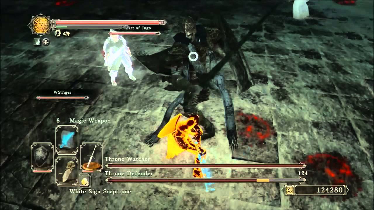 Dark Souls 2 - Throne Watcher and Defender Bosses - YouTube
