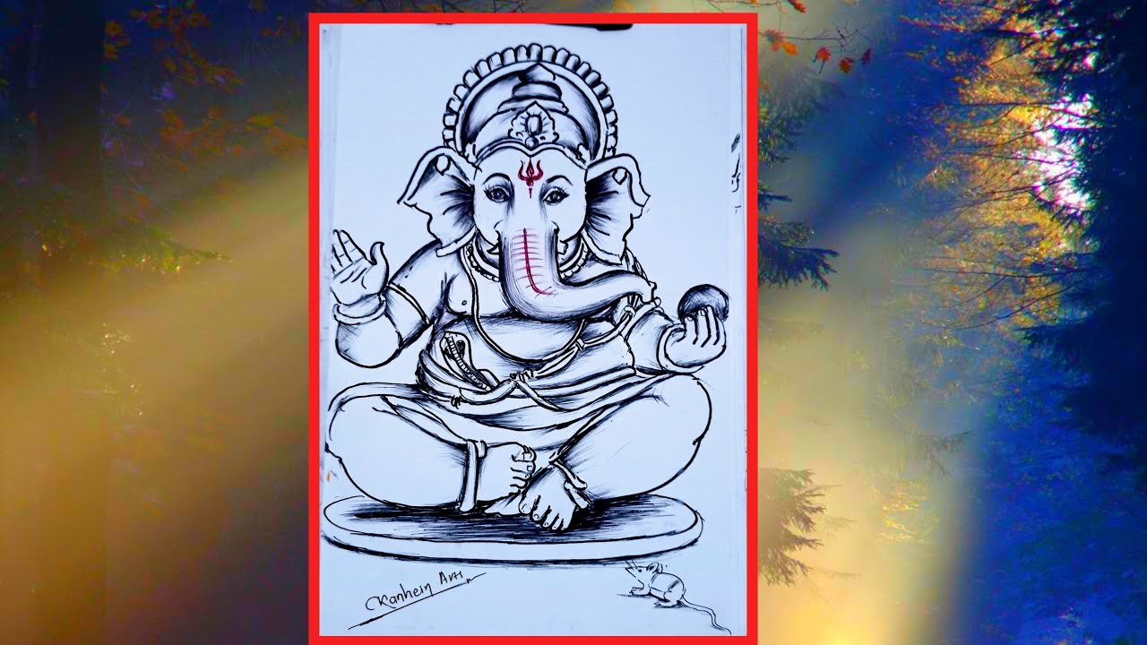 Lord Ganesha drawing tutorial steps by step🔱🕉️🥰🙏 ️/Ganpati Bappa morya ...