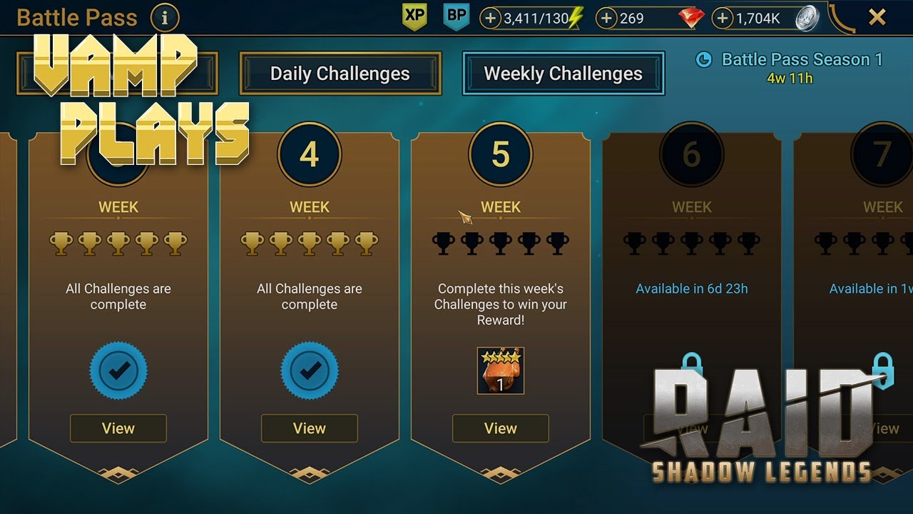 RAID: Shadow Legends | Battle Pass Season 1 (Week 5) | Vamp Plays - YouTube