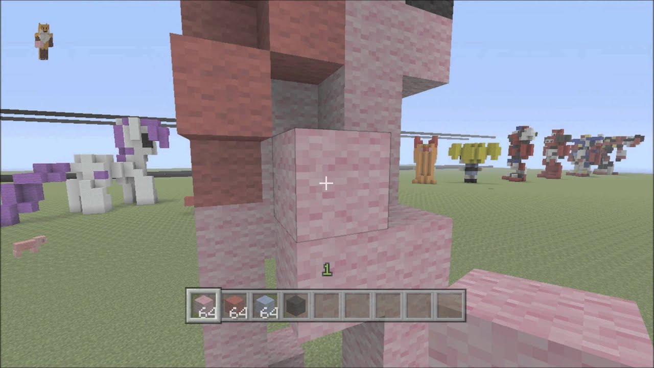 MineCraft 3D Pixel Art Tutorial - My Little Pony Pinkie Pie - YouTube