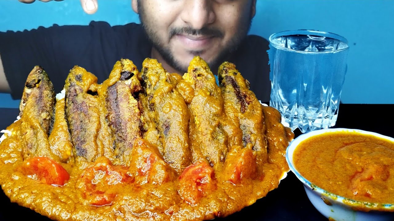 Spicy Small Bata Fish Curry Eating With Rice | Asmr eating show |# ...