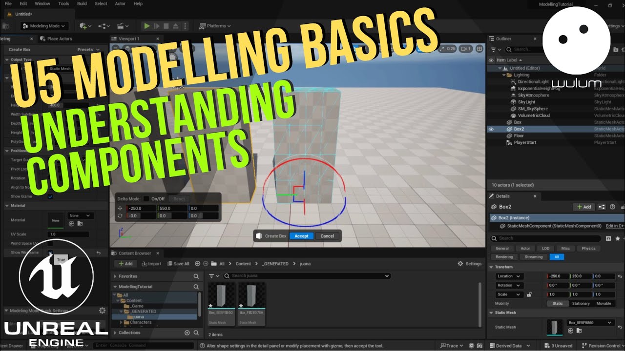 Ue5 Modeling Tools Understanding Components Youtube