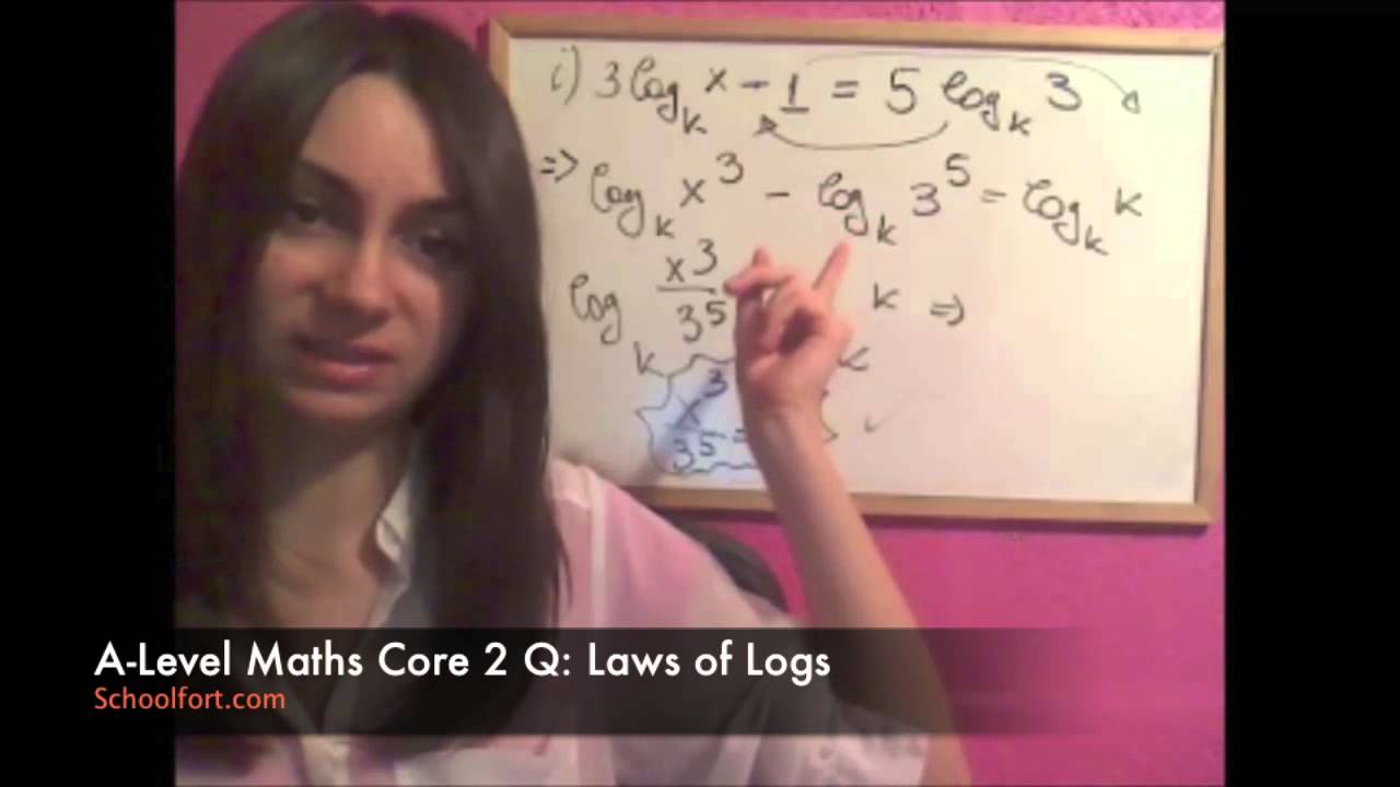 Laws of Logs Exam Question | A Level Maths (Core 2 Module) - YouTube