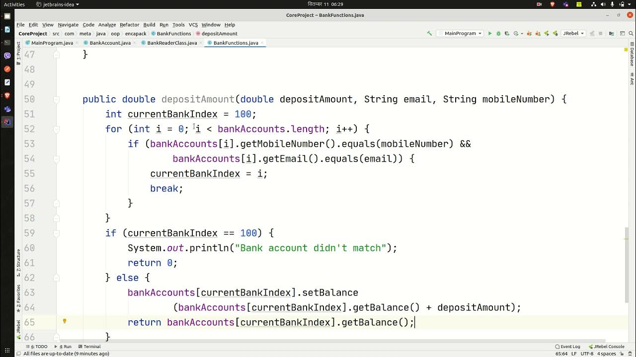 Encapsulation continued [Bank Account Program Continued] - YouTube
