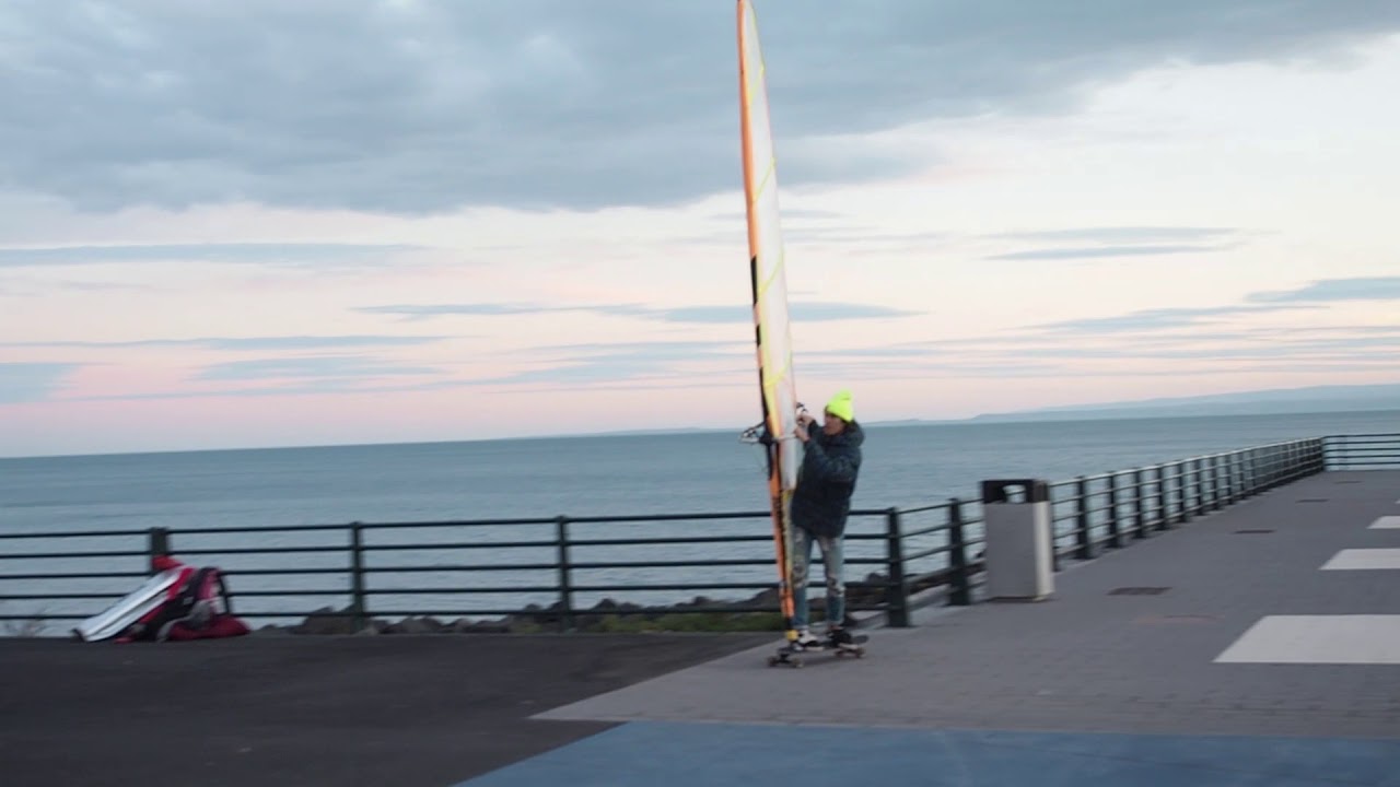 WINDSKATE - catania windsurf on street - YouTube