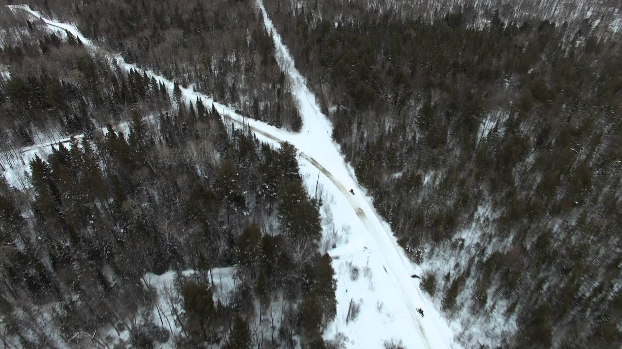Snowmobiles on Buck Lake - 4k Drone Footage - YouTube