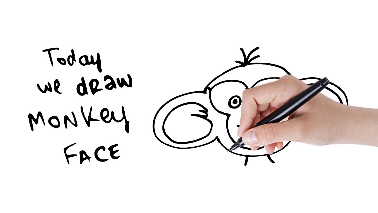 Easy drawing monkey face - YouTube