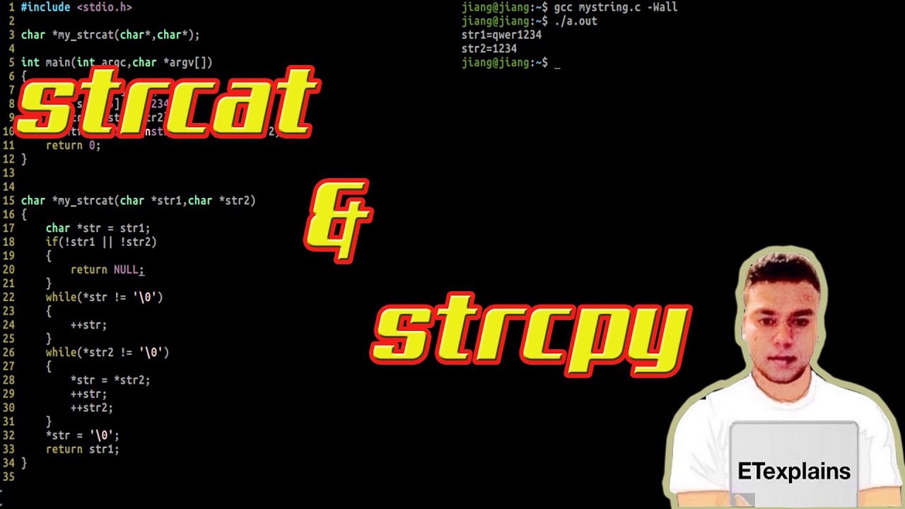 C Programming Tutorial 29 Strcat And Strcpy Youtube 2629