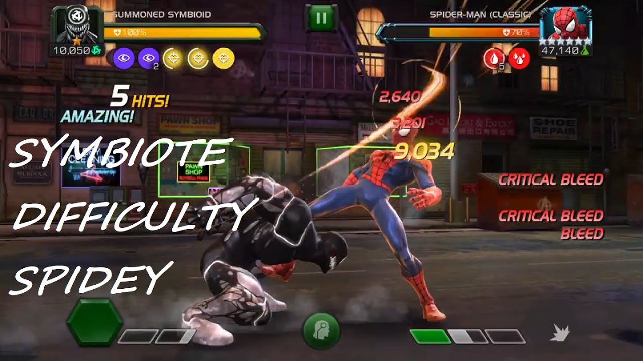 MCOC Symbiote Difficulty Spidey Spiderman - YouTube