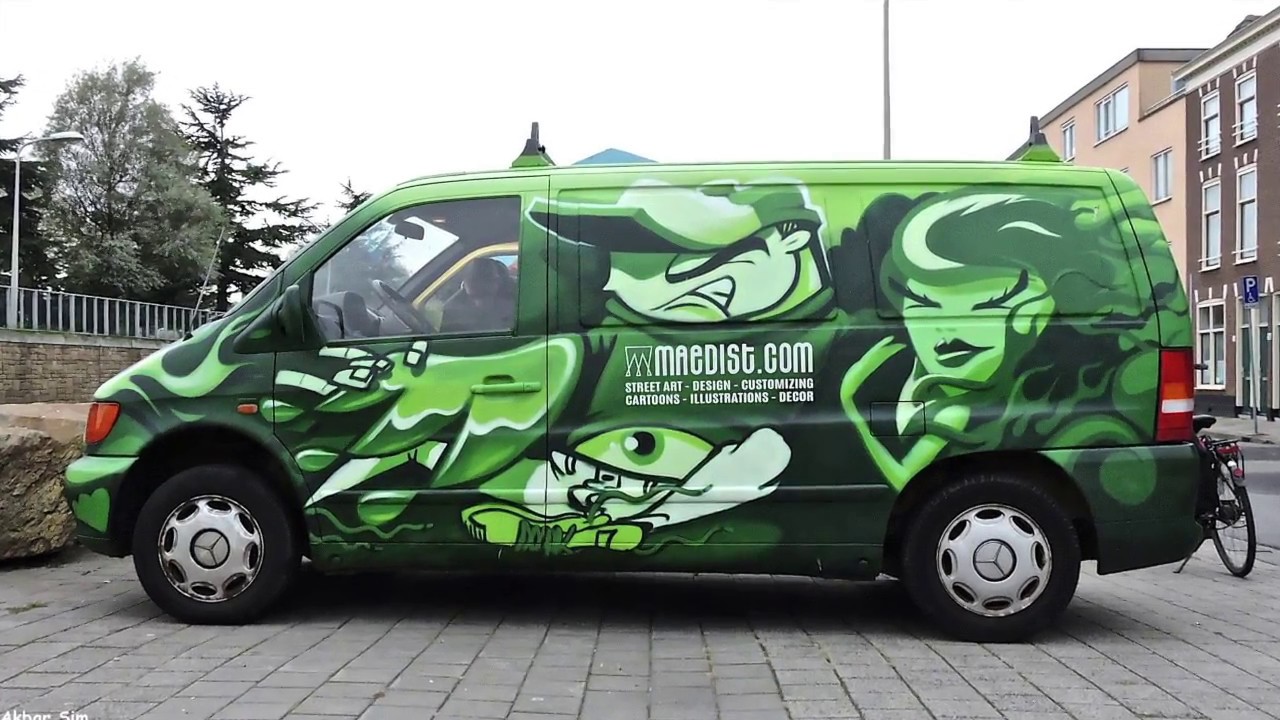 graffiti spraypaint van - YouTube