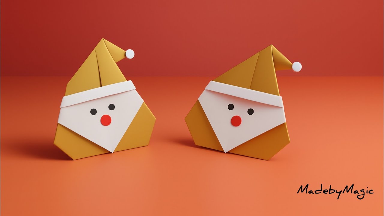 How to make Simple Origami santa claus craft | 3 minutes craft ...