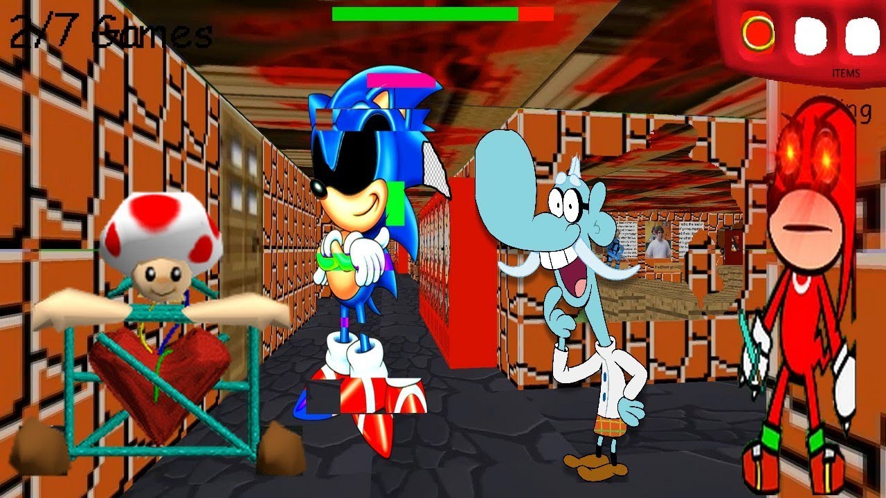 Knuckles funny schoolhouse deluxe V2 - Baldi's Basics V1.4 Mod - YouTube