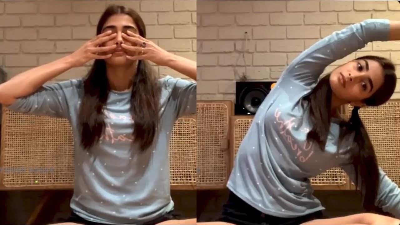 Heroine Pooja Hegde Super Yoga Video | Pooja Hegde Doing Yoga After ...