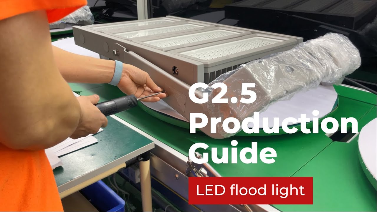 Huadian lighting | G2 5 led flood light production guide. - YouTube