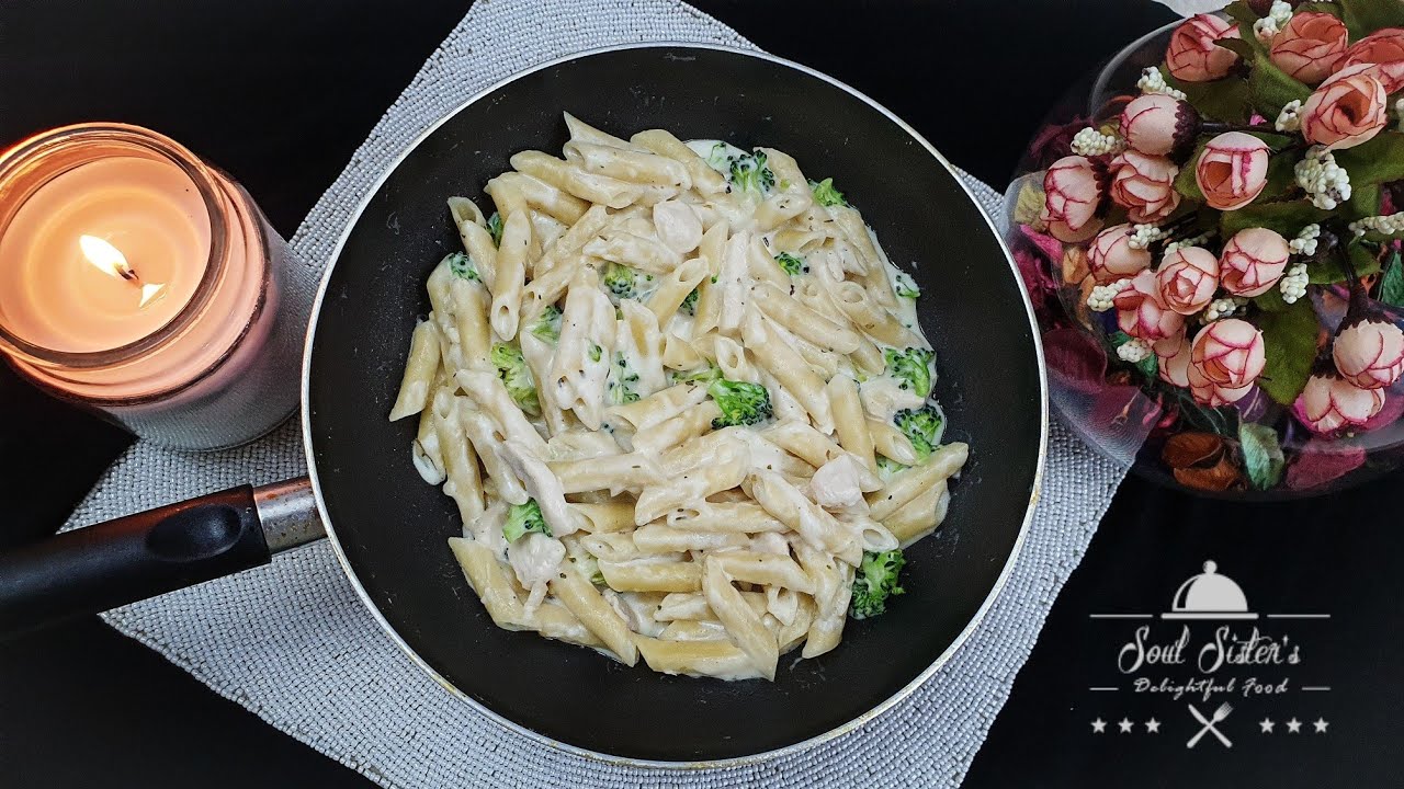 Broccoli Chicken Pasta in Bechamel Sauce | Chicken White Sauce Pasta ...