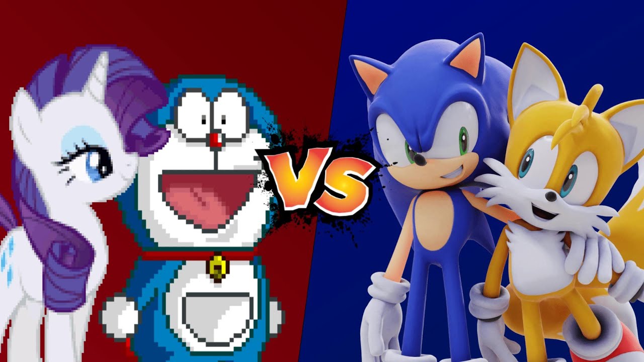 MUGEN Battle - Doraemon & Rarity vs Sonic & Tails - YouTube