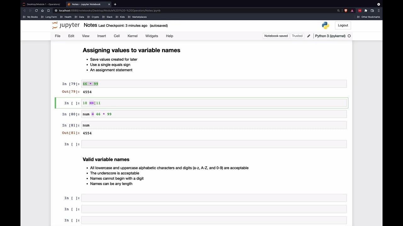 13 Assigning Values to Variable Names - YouTube