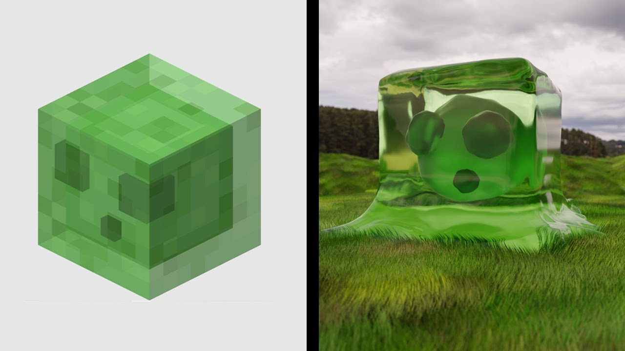 minecraft slime UNPIXELIZED 1.0 - YouTube