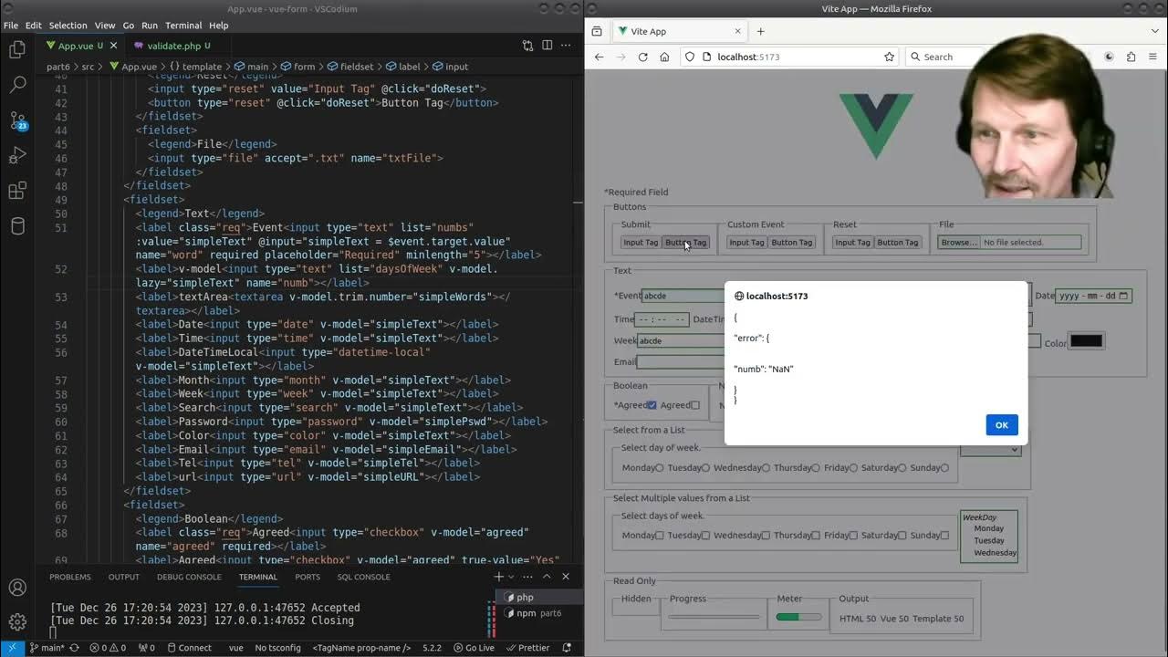 Vuejs Forms Part 6 Validation Php Validating Echo Server Html Attributes Css Validinvalid