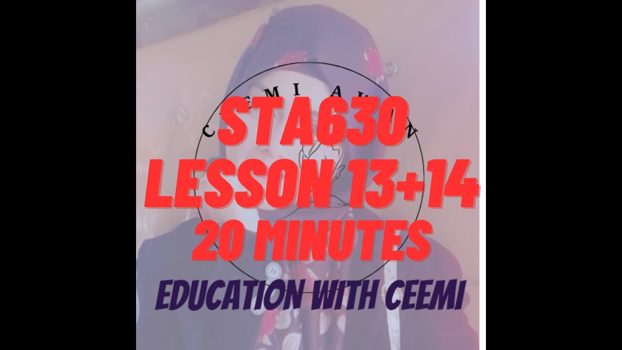 STA630 - Short Lectures - Lesson 13+14 - @educationwithceemi - YouTube