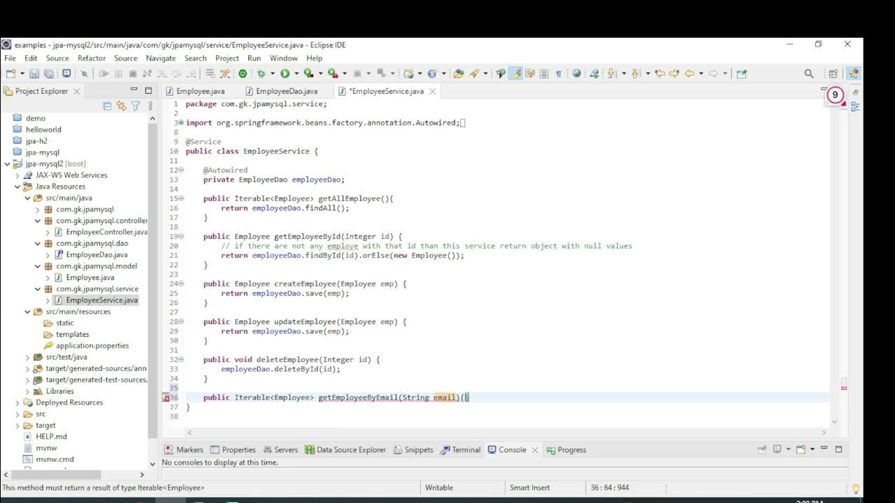 EP-6a Spring Boot JPA Derived Methods Example Part-1 - YouTube