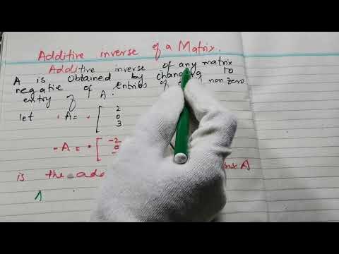 Additive Inverse of Matrices - YouTube