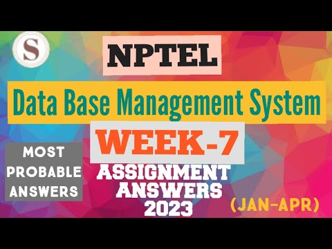 Data Base Management System || NPTEL Week 7 assignment answers || # ...