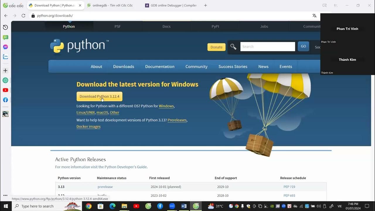 Buổi 1. Lập trình cơ bản Python (1/7/2024) - YouTube