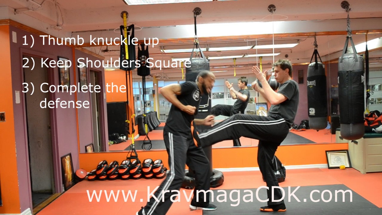 (Krav Maga CDK) How to defend against a upward front kick - YouTube
