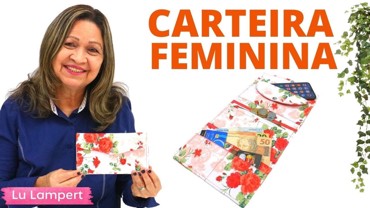 CARTEIRA FEMININA COMO FAZER PASSO A PASSO MOLDE GRÁTIS EM PDF - Lu ...