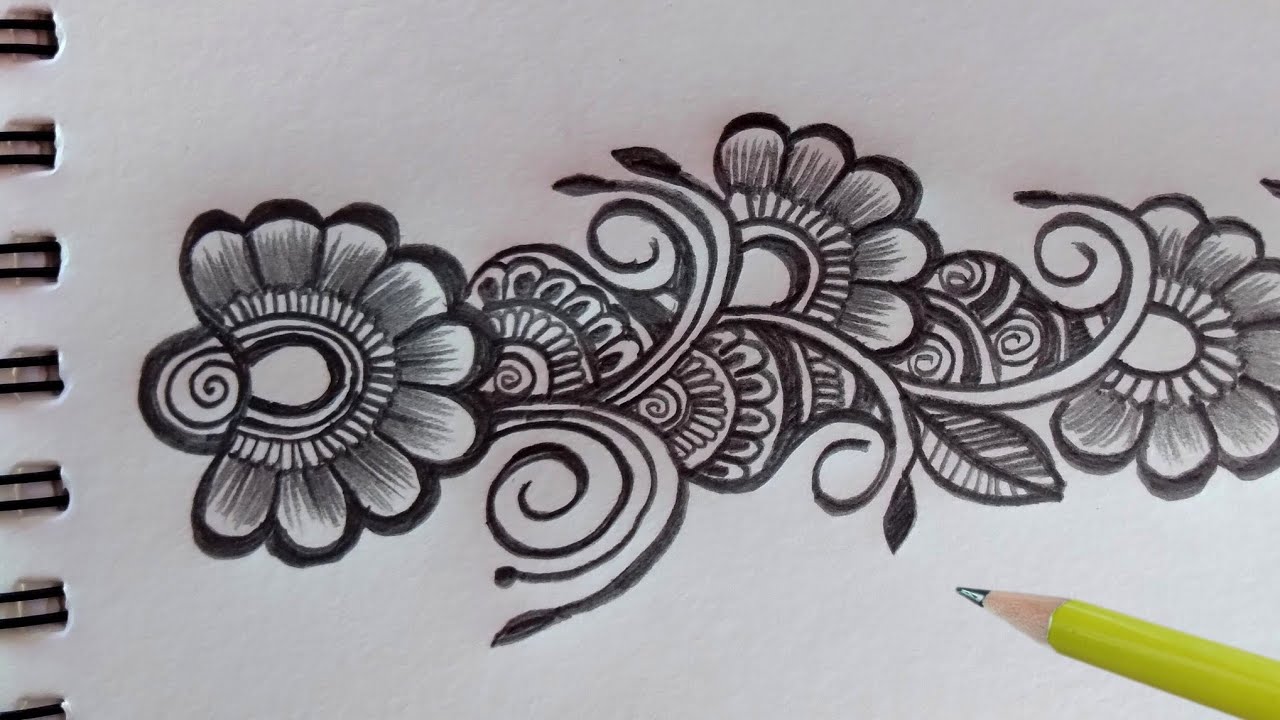 Easy and Modern Mehndi Art With Pencil | Adorable Pencil Mehndi Design ...