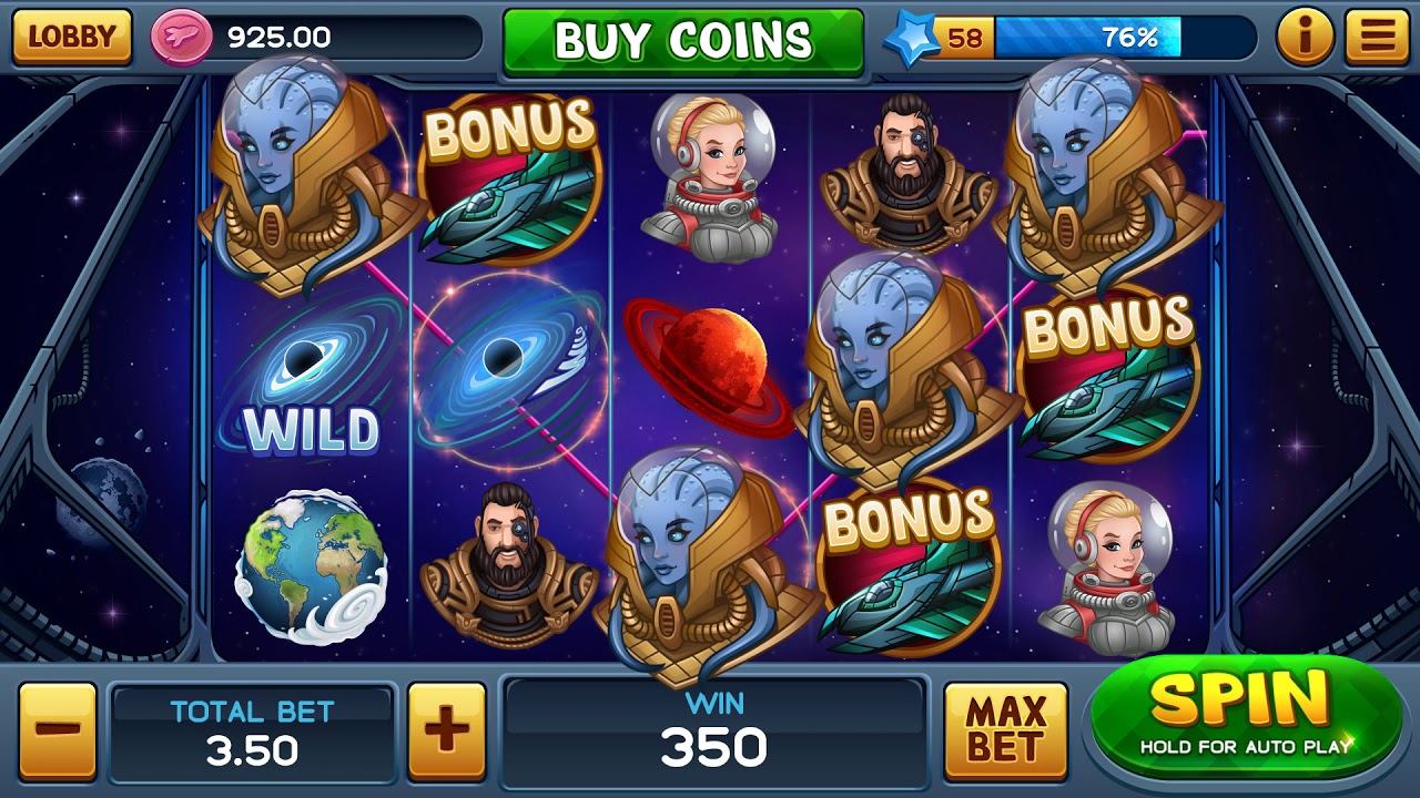 Space odyssey slots game main screen - YouTube