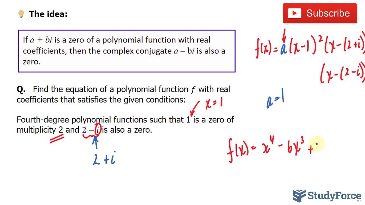 Using the Complex Conjugate Pairs Theorem - YouTube