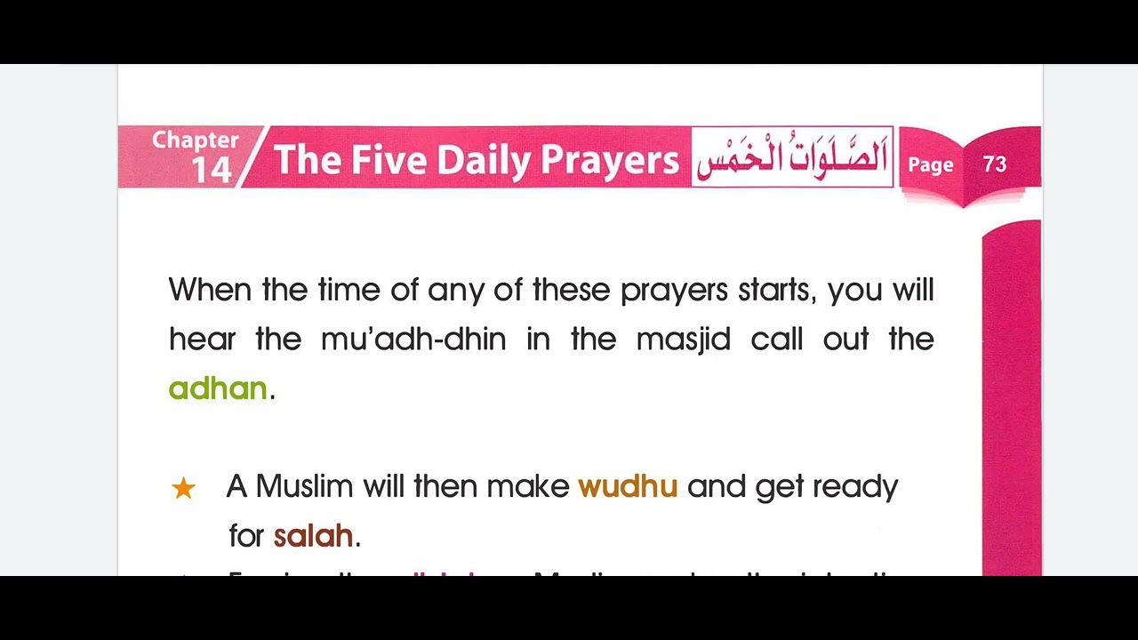 14.THE FIVE DAILY PRAYERS || GRADE.1 || ISLAMIC STUDIES || By Shahbano ...
