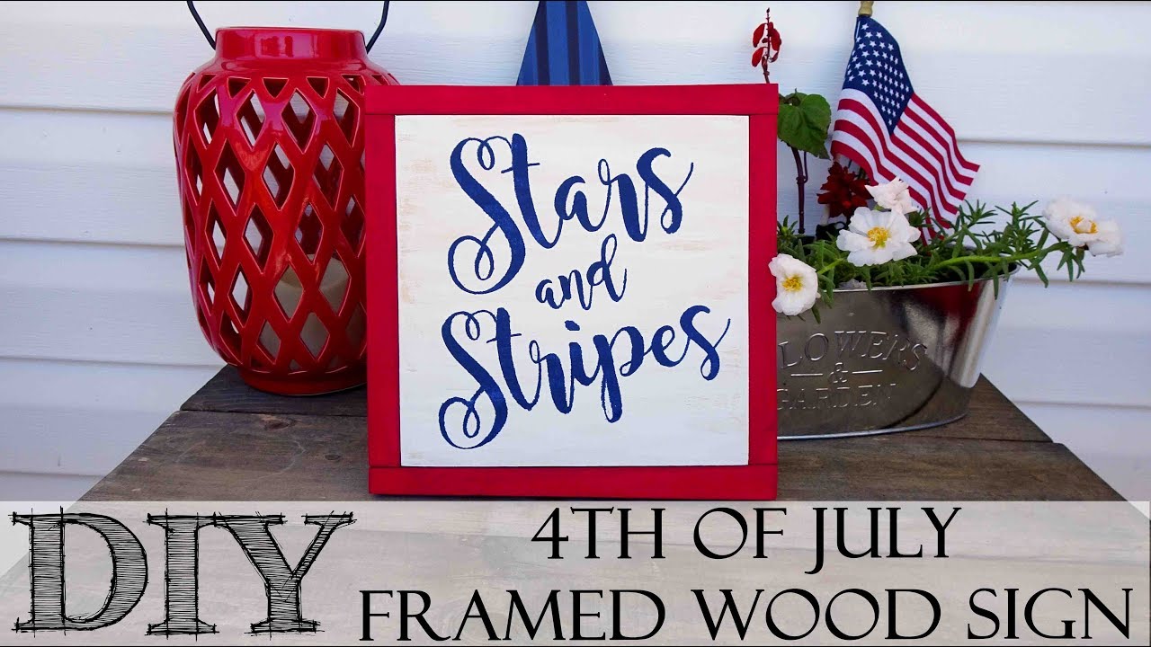 DIY Stars and Stripes Wood Sign - YouTube