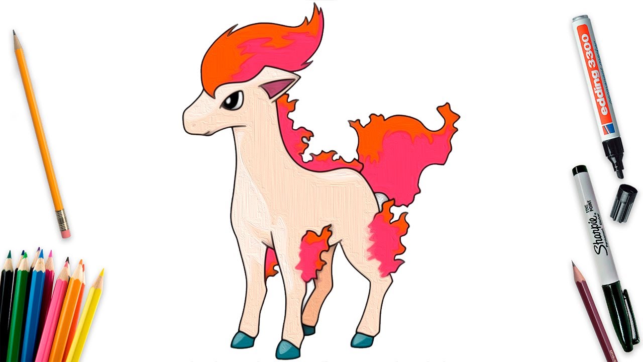 How To Draw Ponyta Easy Step By Step | Pokemon Drawing Tutorial - YouTube