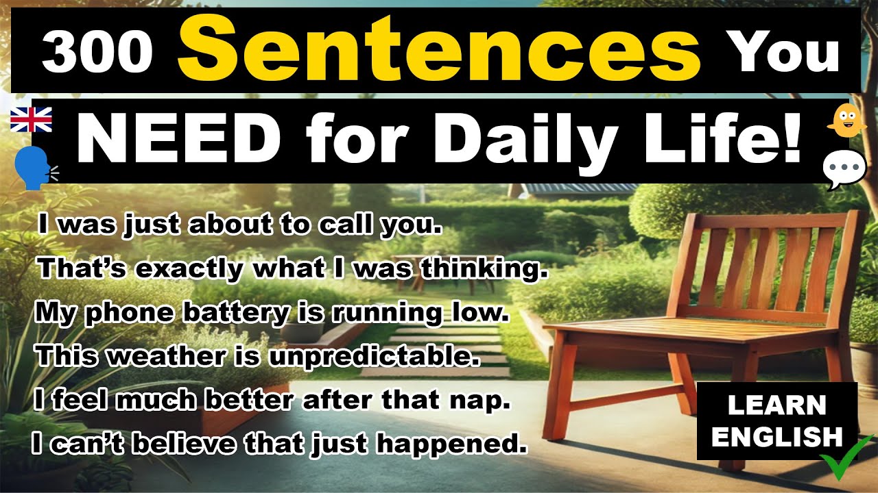 300 English Sentences You NEED for Daily Life! 💬 Speak Fluently ...