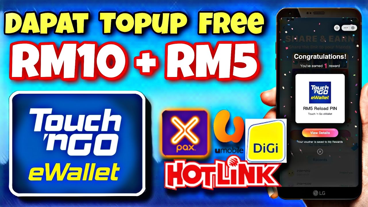 DAPAT FREE PIN TNG RM5 untuk semua cepat claim topup dari touch n go eWallet 2023 - YouTube
